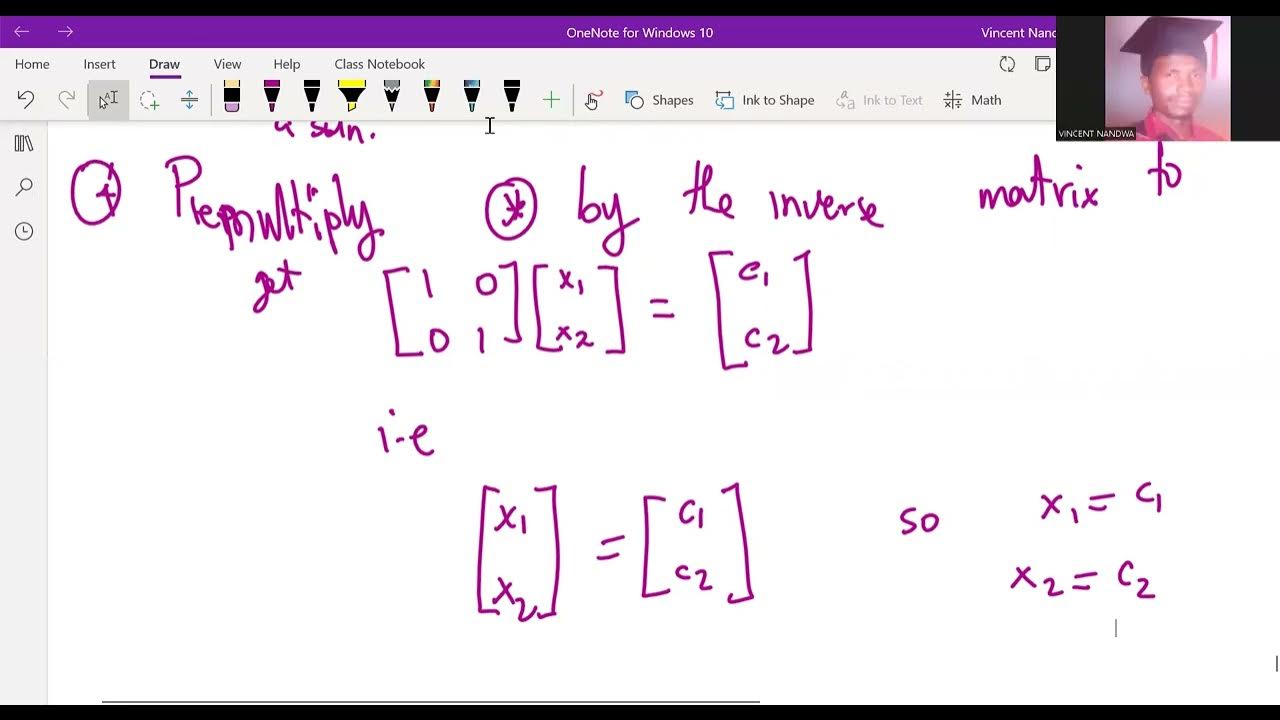 Lecture on Simultaneous Linear Equations - Matrix Method - YouTube