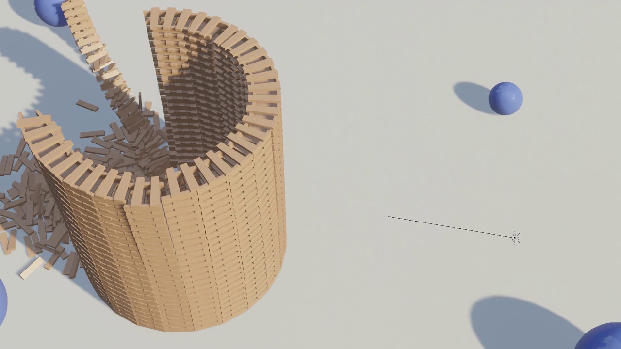 Blender 2.8 Eevee Bullet Physics simulation - YouTube