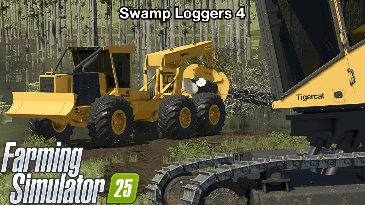 Logging in a Swamp #4 (Farming Simulator 25) - YouTube