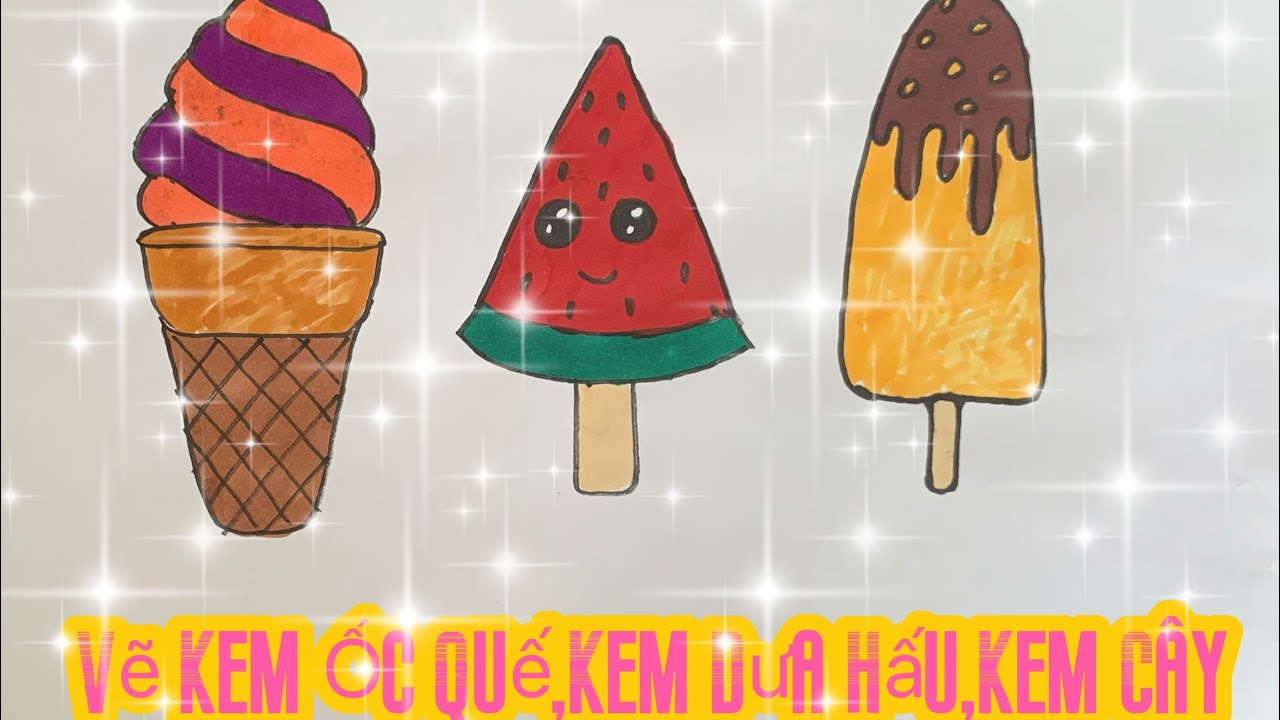 Cách Vẽ Que Kem Đơn Giản - How to draw simple ice cream sticks - YouTube