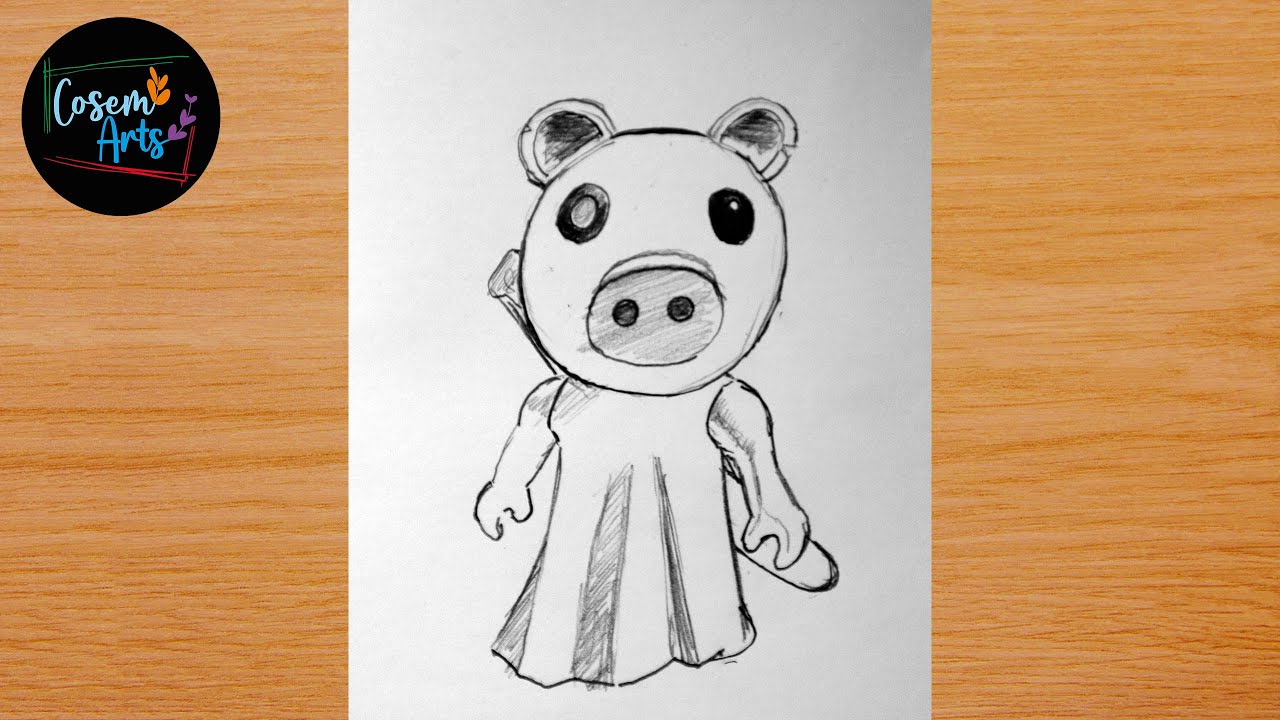roblox character drawing || How to Draw Roblox Piggy - YouTube