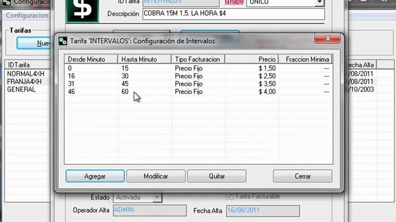 Configuracion de Tarifas de Intervalos - CyberAdmin 5 - YouTube