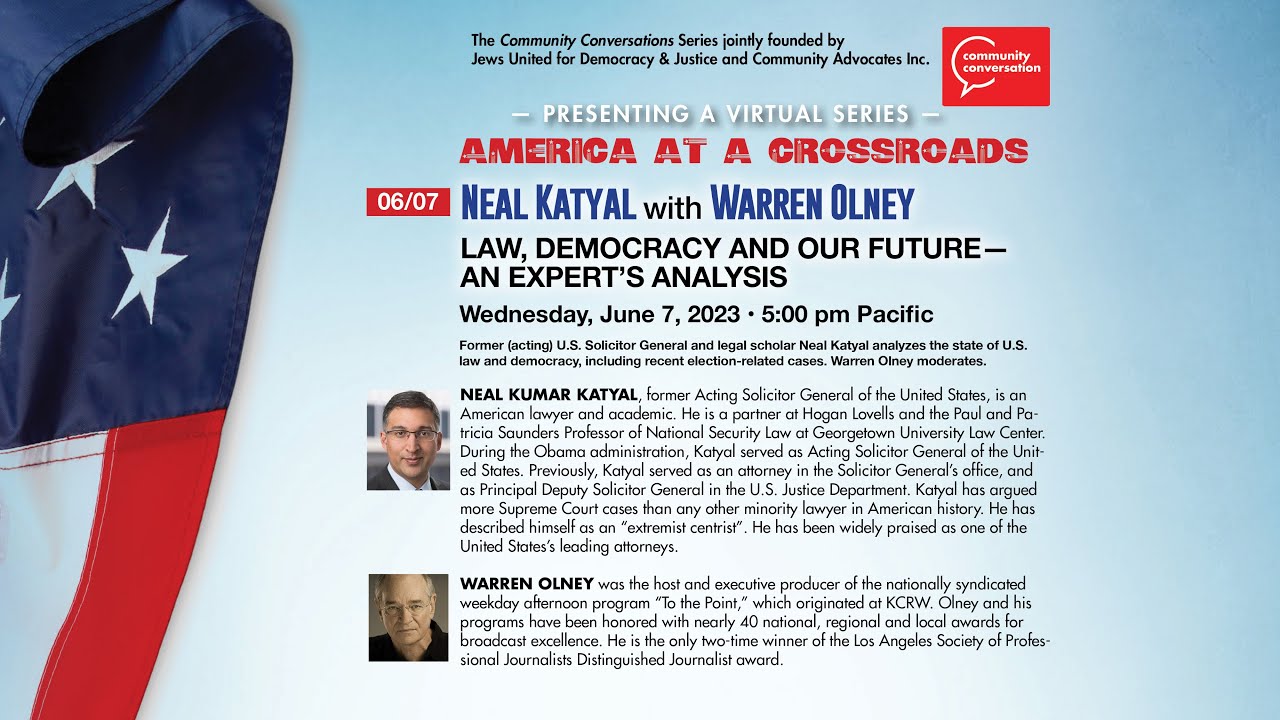 Neal Katyal with Warren Olney | America at a Crossroads - YouTube