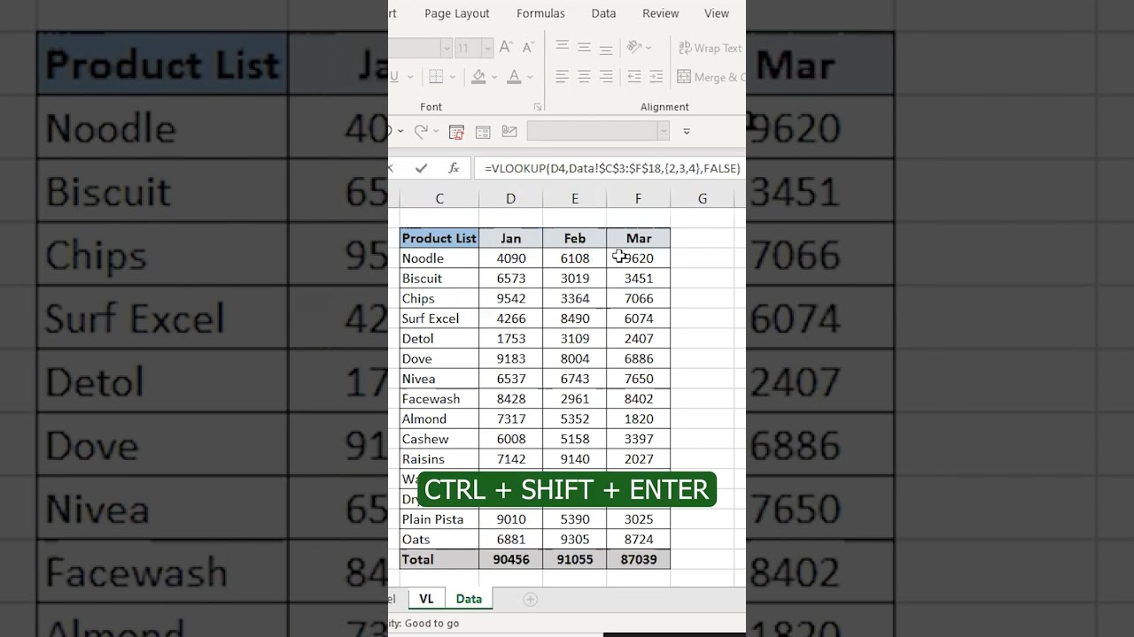 How To Extract Data Using Multiple Column Index In VLOOKUP MS Excel shorts YouTube How To Extract Data Using Multiple Column Index In VLOOKUP MS Excel shorts YouTube