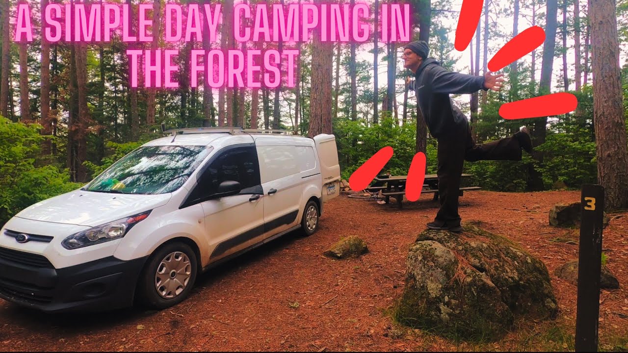 Simple Van Camping in The Forest | Van Life in a Transit Connect - YouTube