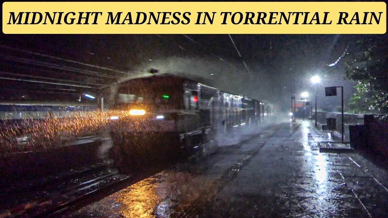 Breathtaking Train compilation in Non-stop Heavy Rain - 130 Kmph High ...