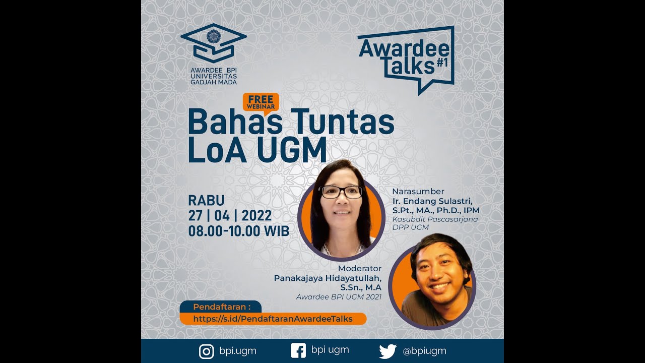 Awardee Talks #1 Bahas Tuntas LoA UGM - YouTube