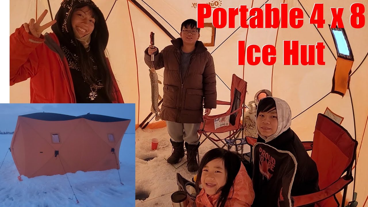 Review/How to Setup a Portable 4 x 8 Ice Hut Shanty with Heater ...