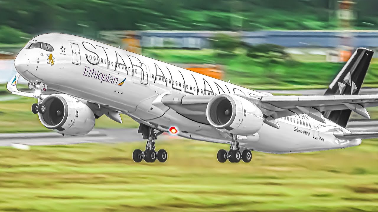 ️ 100 CLOSE UP AIRCRAFT TAKEOFFS & LANDINGS 🇧🇷 SAO PAULO Airport BRAZIL ...