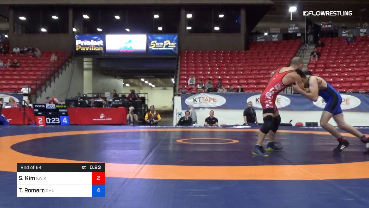57 Kg Rnd Of 64 Shane Kim KWIK WC Vs Timothy Romero Colorado Mesa - YouTube