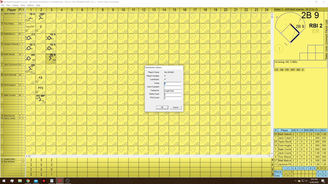 How to correctly substitute a pitcher mid inning and 1st/3rd scenario ...