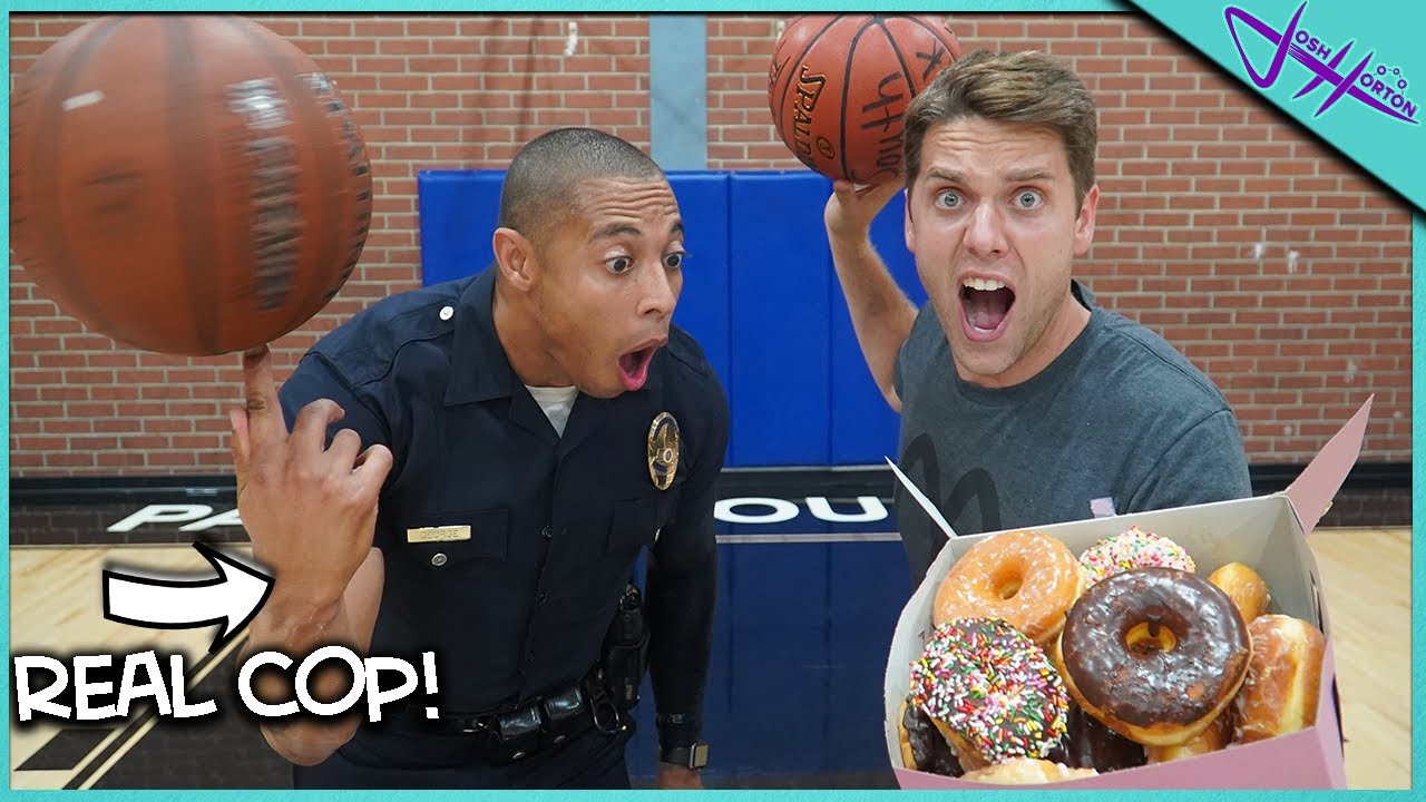Challenging POLICE OFFICER to Basketball Trick Shot H.O.R.S.E. *WINNER ...