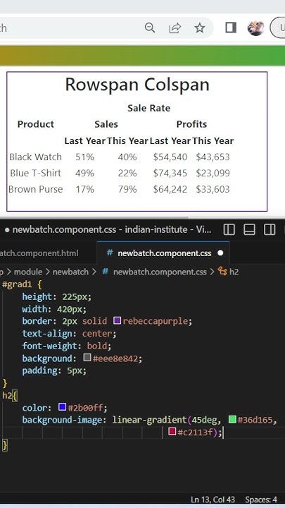 Best Trick To Use Rowspan And Colspan With Css In Table Using Html And Css Code With Bipin Youtube