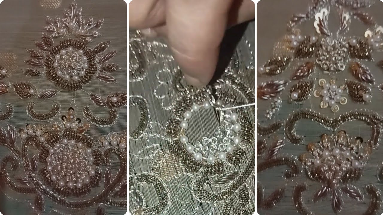 How to put knot in zari thread / stitch for beginners - YouTube
