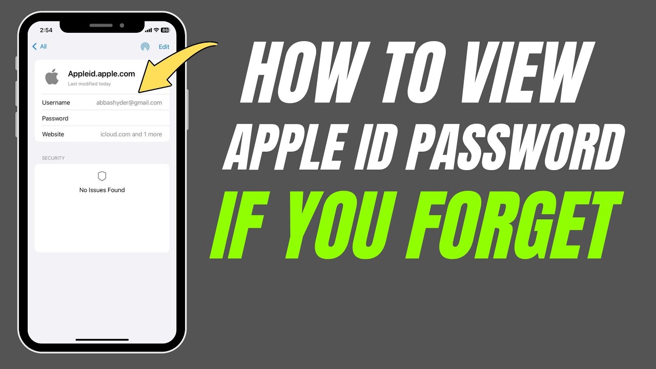 How to View Apple iD Password if you Forget ! - YouTube