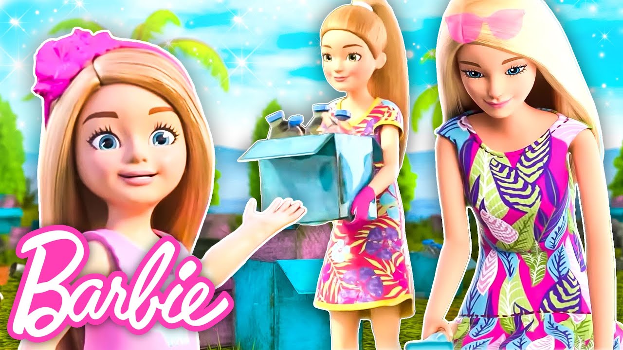 Barbie & Her Sisters Clean Up A Park! | Barbie Malibu Helper's Club ...
