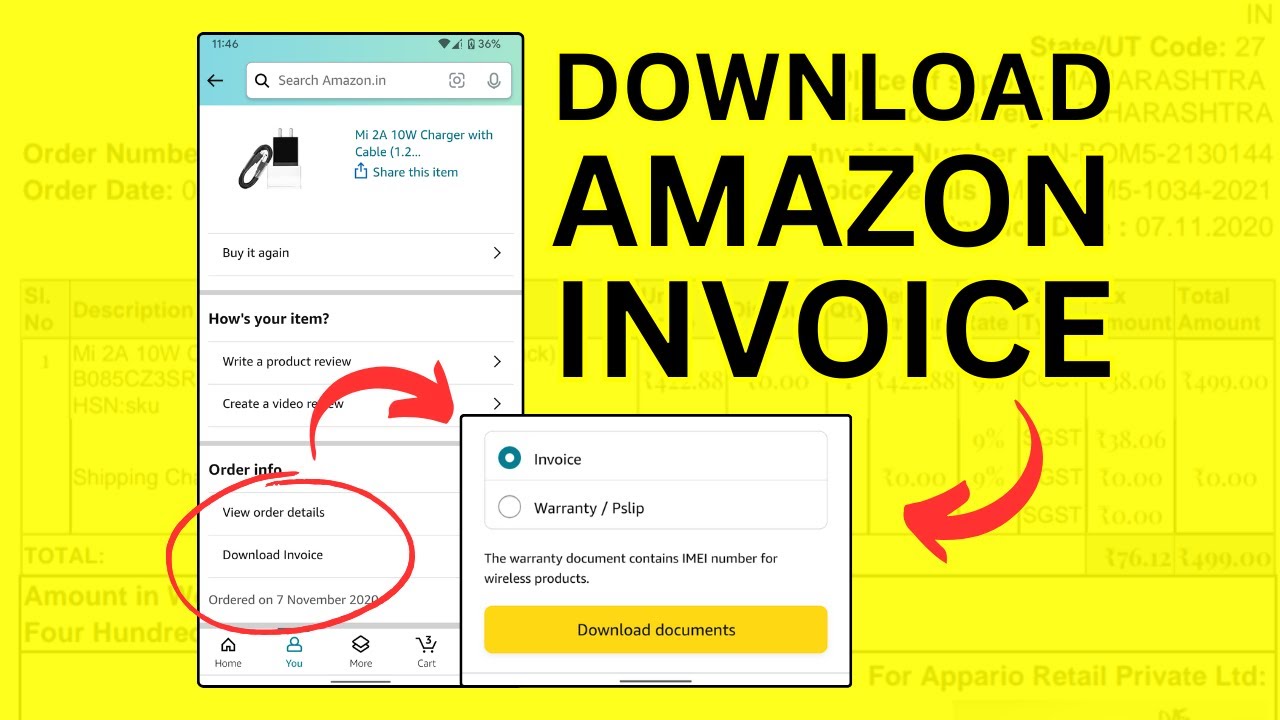 Amazon se Invoice Kaise Nikale? How to Download Purchase Bill from ...