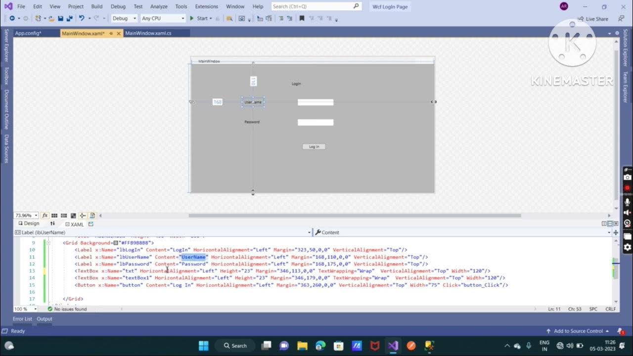 Sample Log In Page In WPF In Visual Studio || WPF || WCF || Windows Presentation Foundation(WPF ...