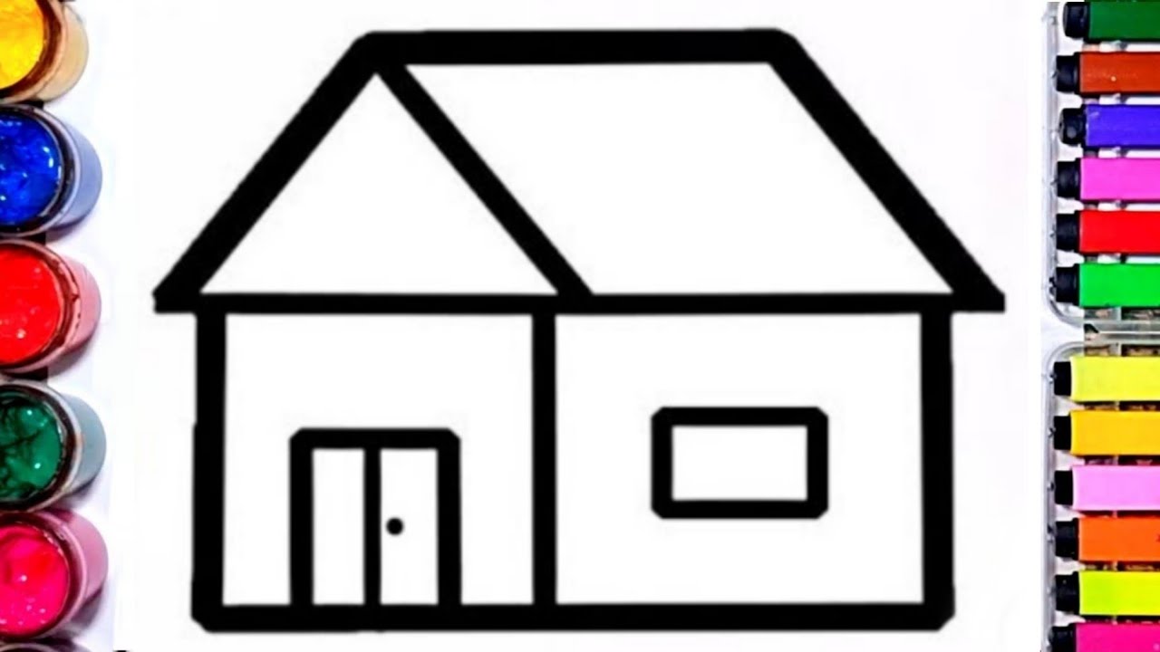 Bolalar uchun oson uy rasim chizish | Легкий домашний рисунок для детей ...