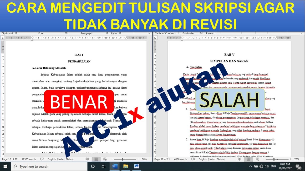 Cara mengedit tulisan skripsi rapih cepat di acc terbaru - YouTube