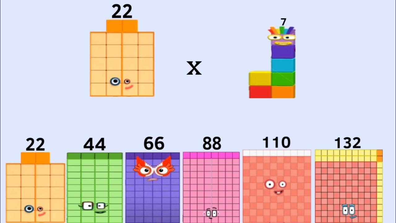 Numberblocks 22 times table stage 1 to 2 and generate value up 22 000 ...