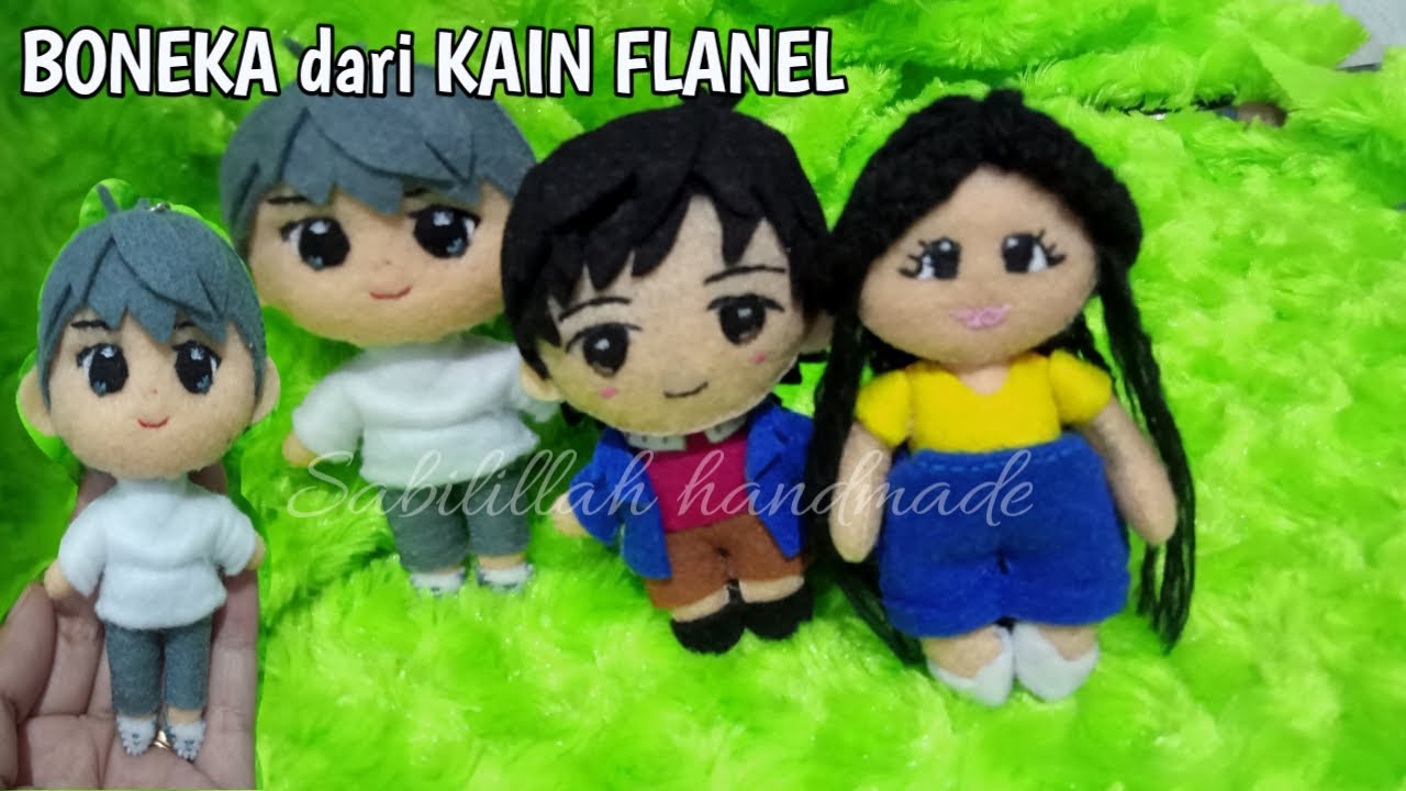 belajar membuat boneka dari kain flanel - YouTube