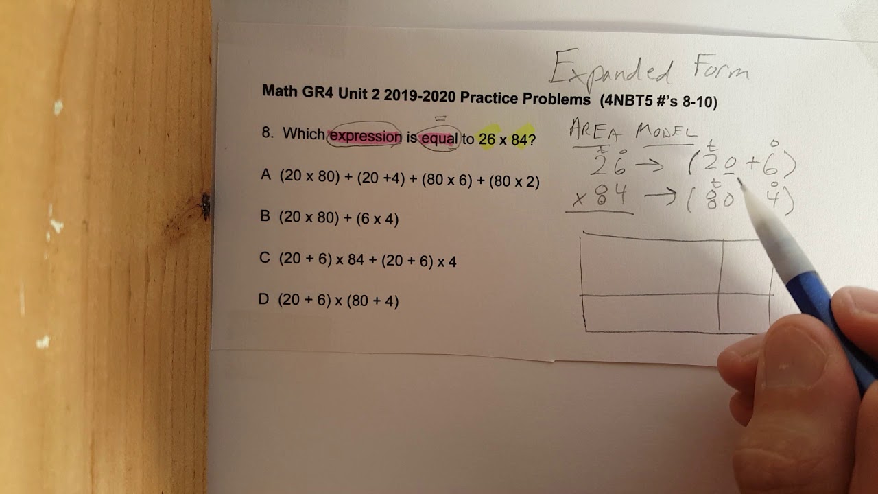 4NBT5 #8 (area model, expression) - YouTube