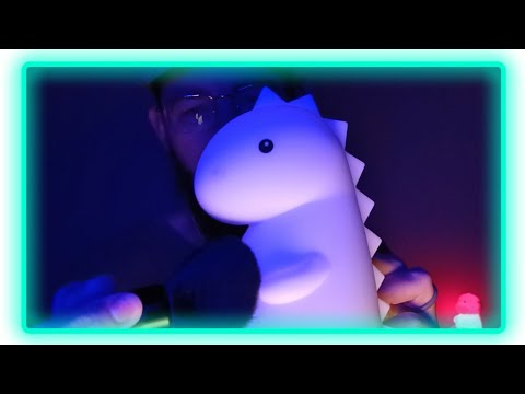 ASMR hand sounds T-Rex tapping and brushing and slow hand movements # ...