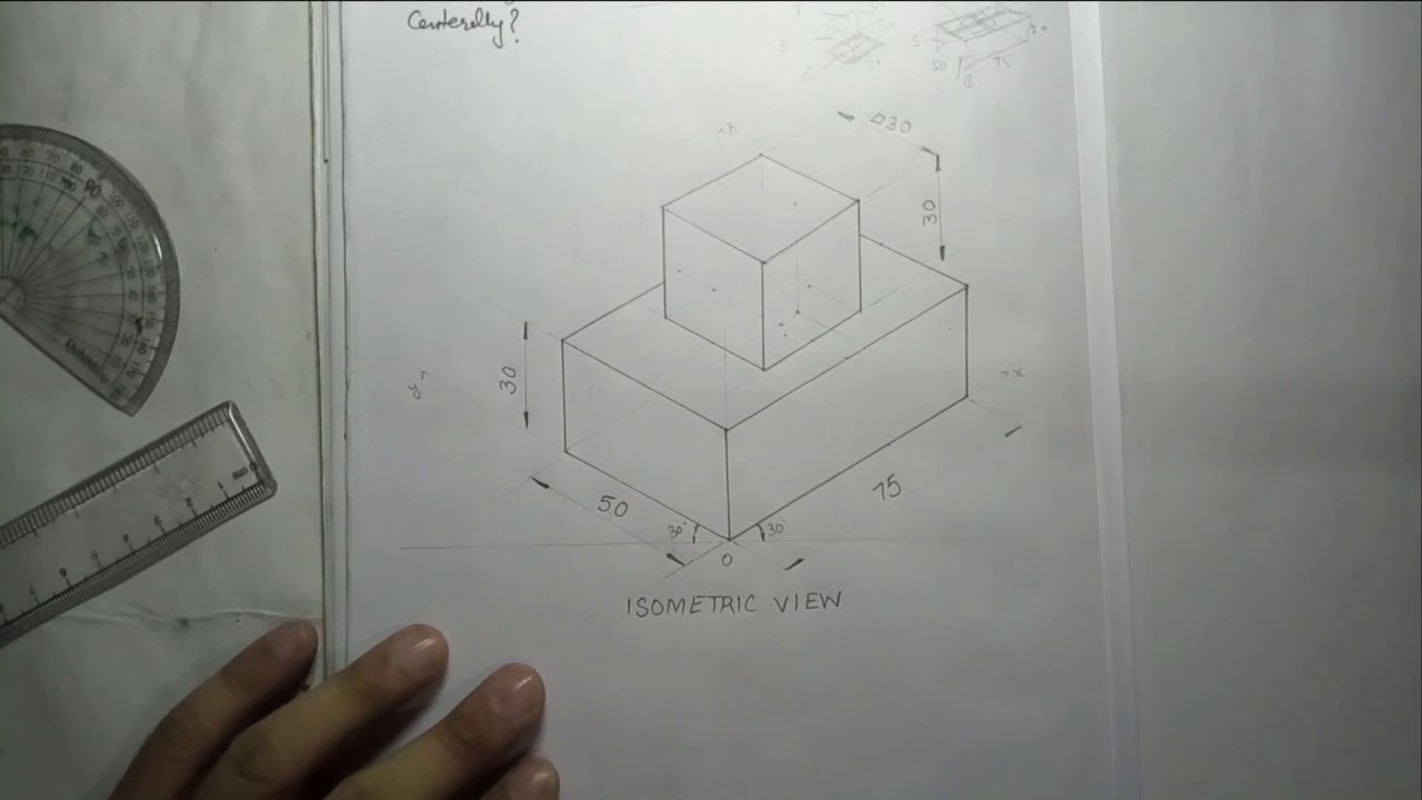 (10.7) Isometric View of a cube over the Rectangular Slab - YouTube
