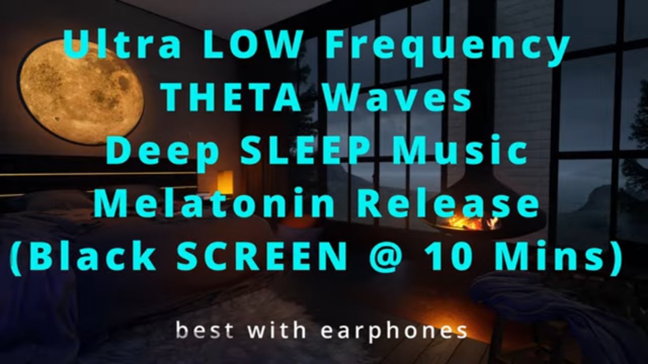Ultra LOW Frequency THETA Waves 7.83 Hz, Deep SLEEP Music, Melatonin Release (Black SCREEN @ 10 ...