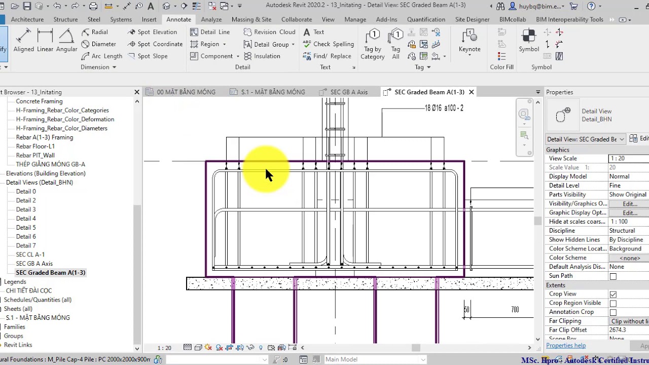 13 RVB 10 Long Section Rebar Annotation - YouTube
