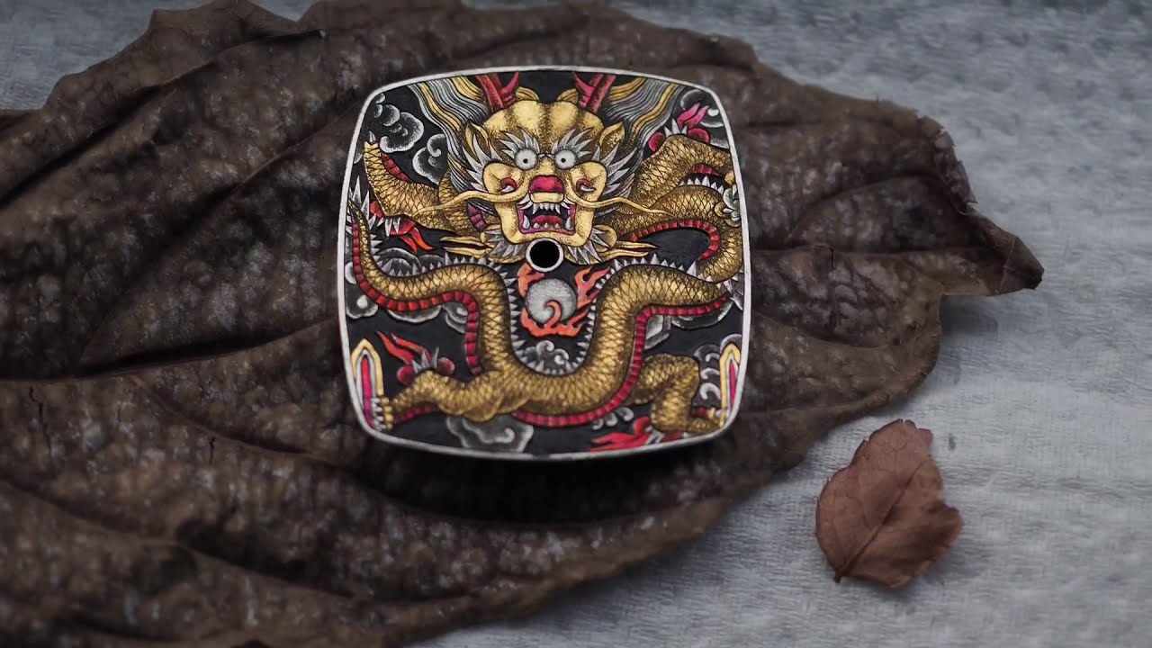 Engraved dragon dial inlay with 24k gold - chienli - YouTube