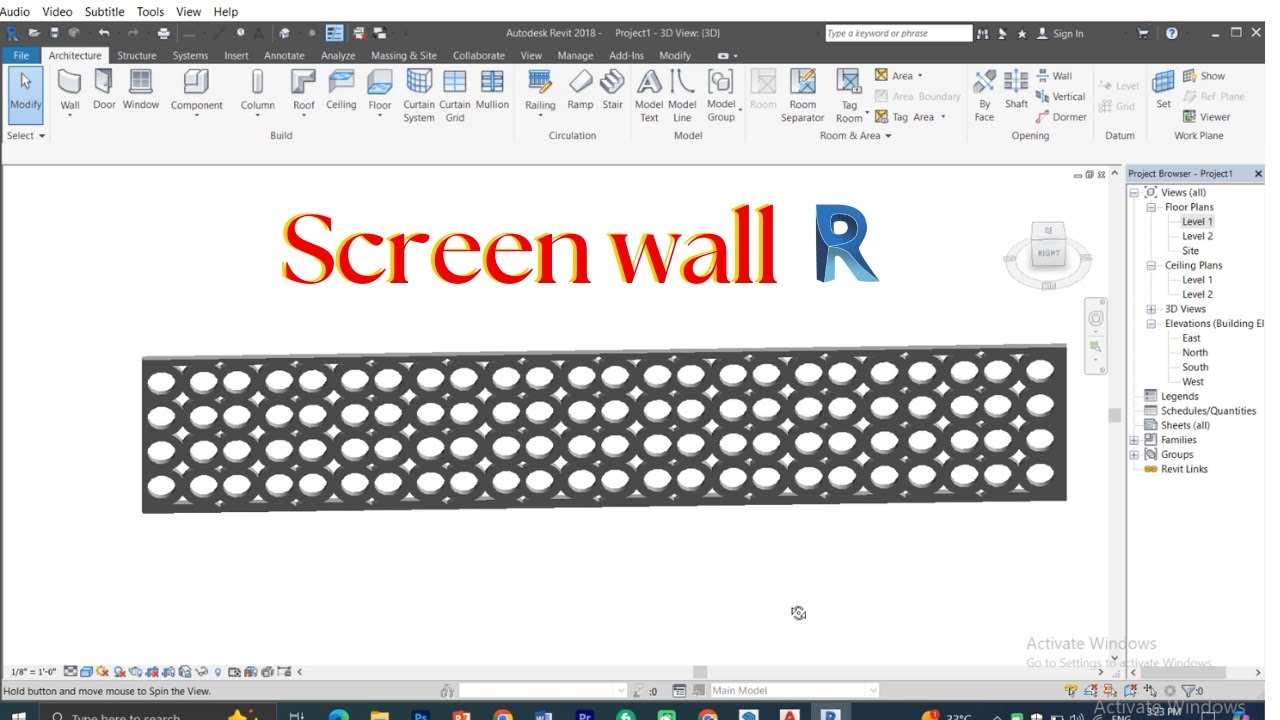 Screen Wall in Revit Tutorial - YouTube