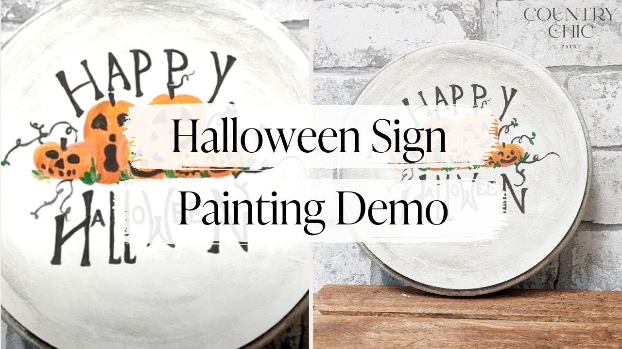 Vintage Pumpkin Sign Painting Demo | Fall & Halloween Home Decor Crafts ...