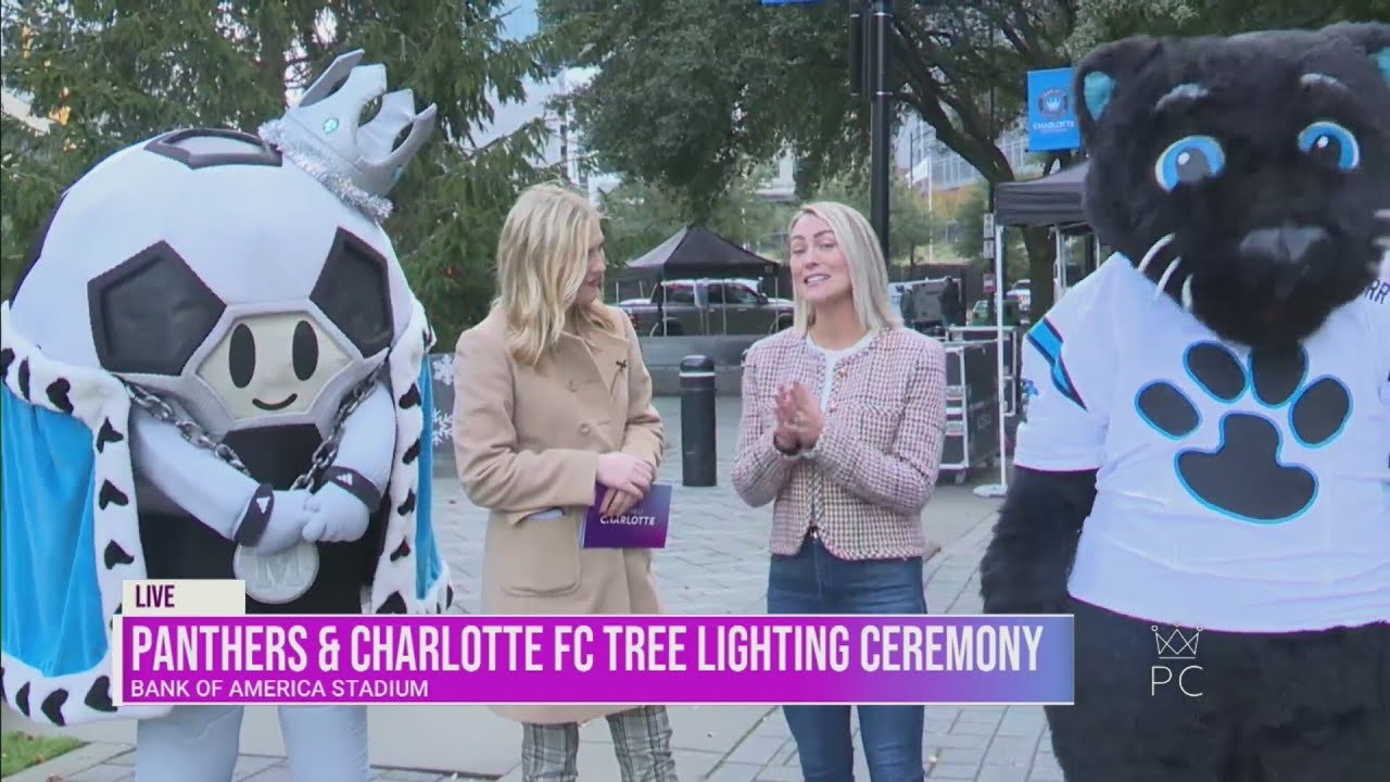 Panthers and Charlotte FC Tree Lighting Ceremony - YouTube