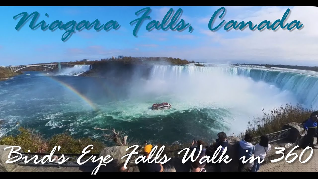 Bird's Eye 360 walk/flight of Niagara Falls, including the American ...