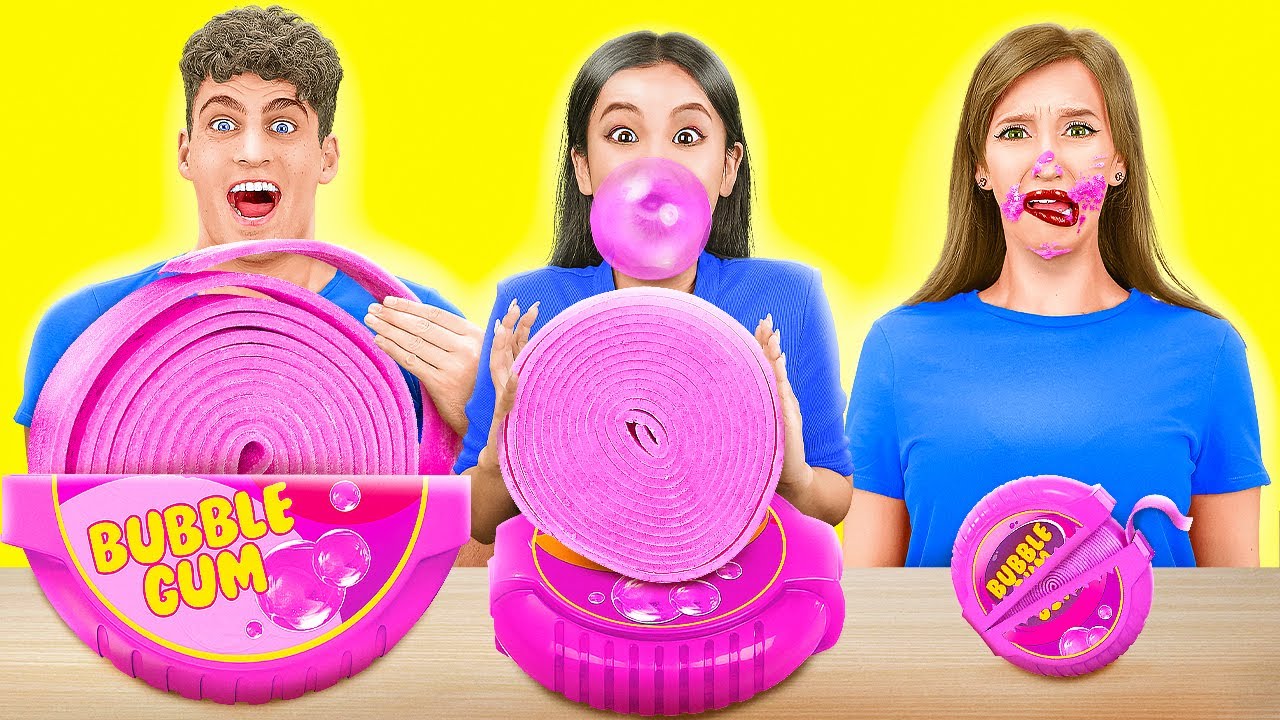 極限1000層食物挑戰 || 123 GO! CHALLENGE：大對中對小食物＆飲食技巧 - YouTube