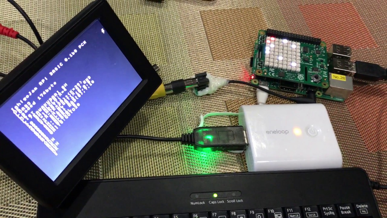 Rafting Game on IchigoJam RPi x Raspberry Pi Sense HAT - YouTube