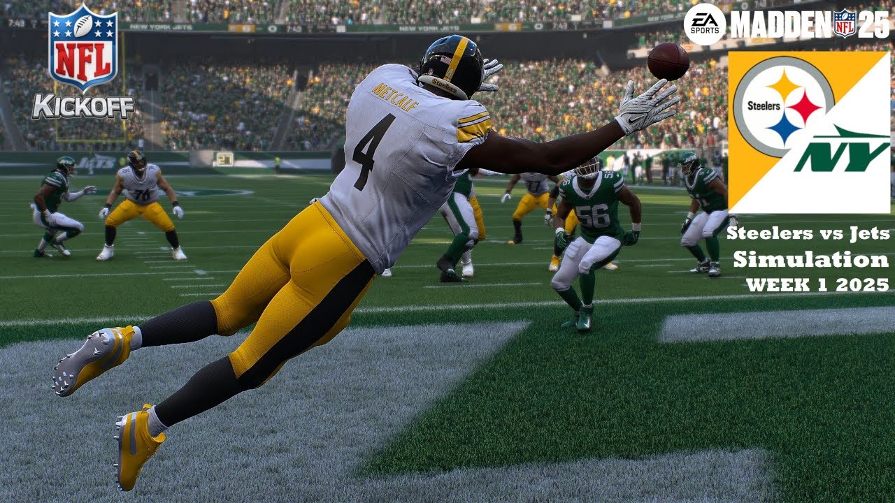 Madden 25 Steelers vs Jets Week 1 Sim 2025 (Madden 26 Roster) Full 15 ...