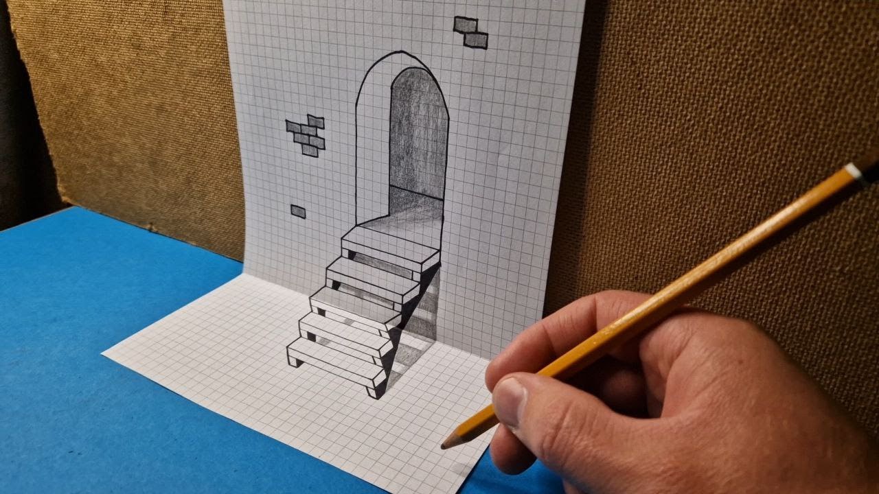 Very Easy!! Real Illusion 3D Drawing - Art Trick Step by Step for ...