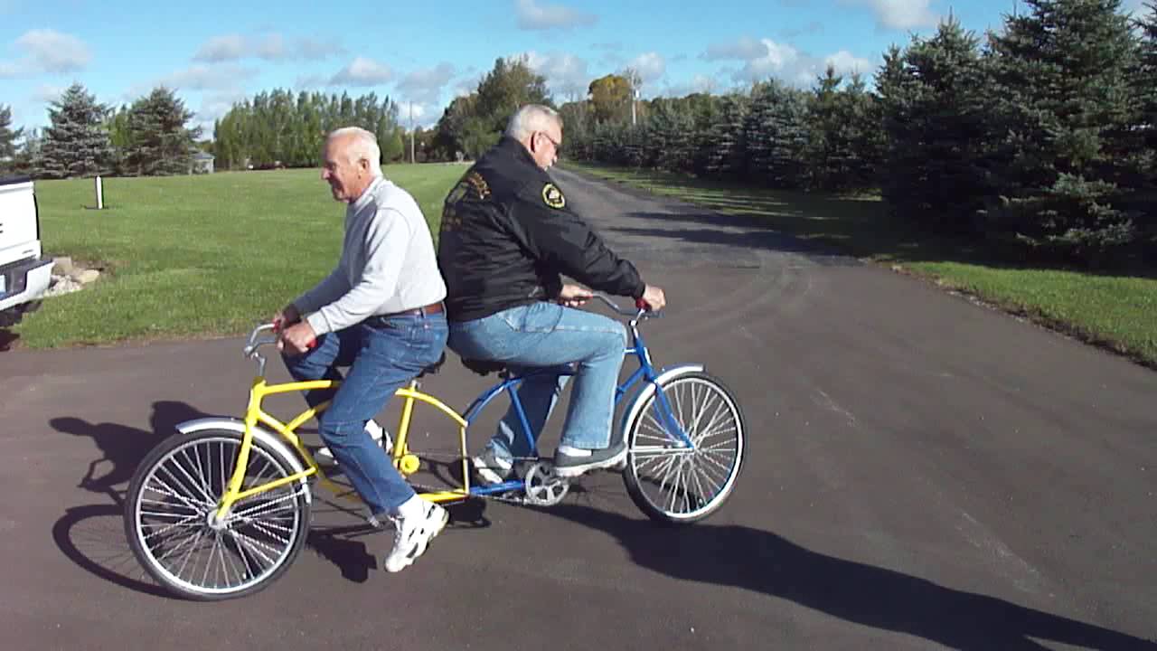 Custom two seated pedal bicycle for two (Video 2) - YouTube