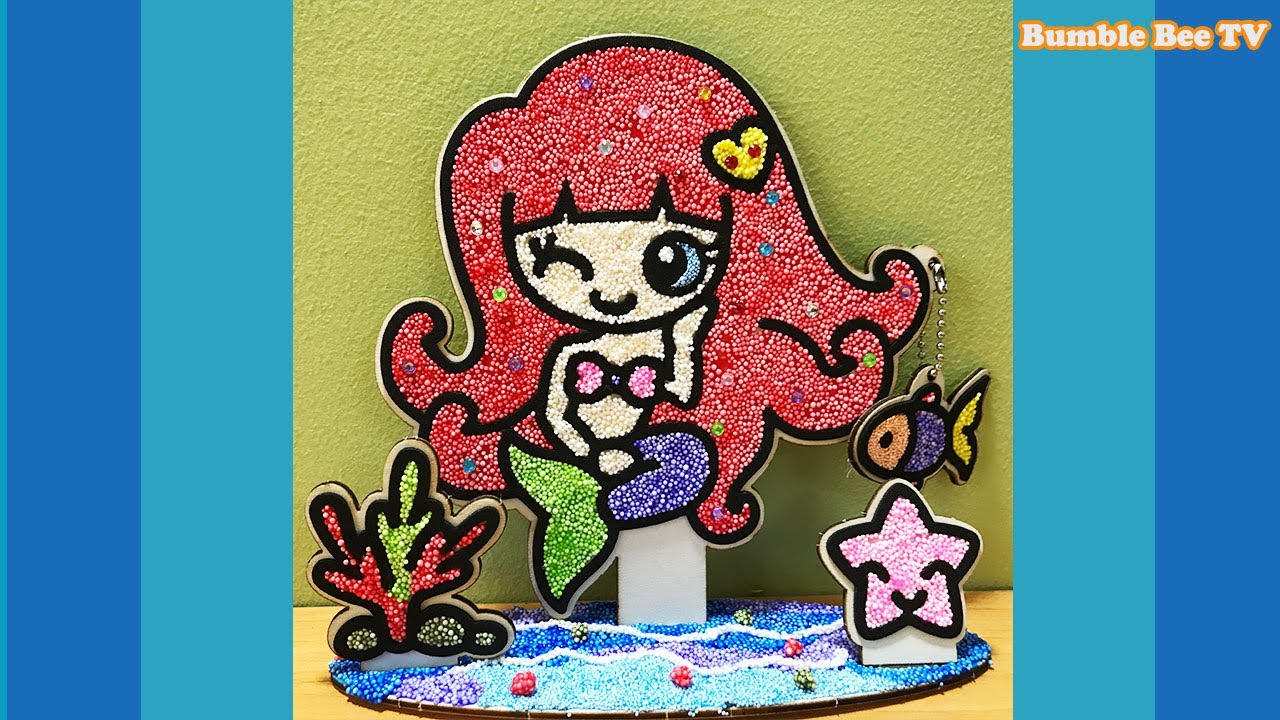 ARIEL PRINCESS SLIME SAND PAINTING/TÔ TRANH SLIME CÔNG CHÚA ARIEL/LEARN ...
