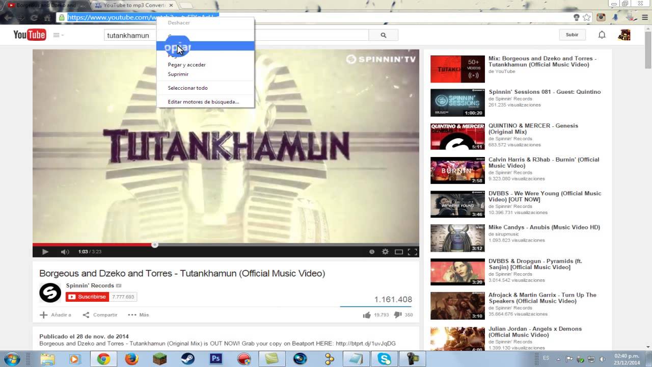 Como Descargar el Audio de los videos de Youtube | Sin Programas ...