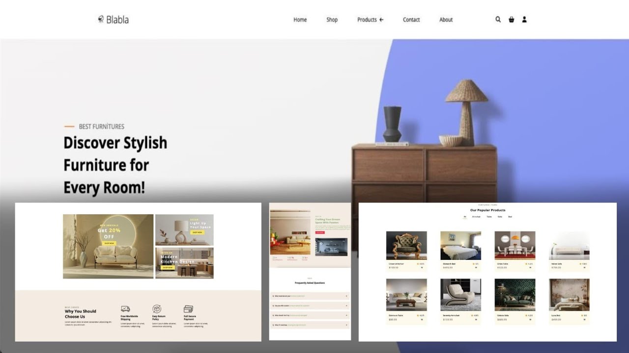 How To Make E Commerce Furniture Website Using Html Css And Javascript ...