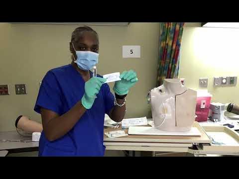 Central Line Dressing Change and Specimen Collection - YouTube