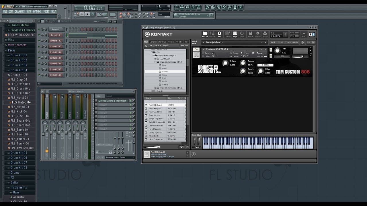 TBM Custom 808 Kontakt sound kit demo - YouTube
