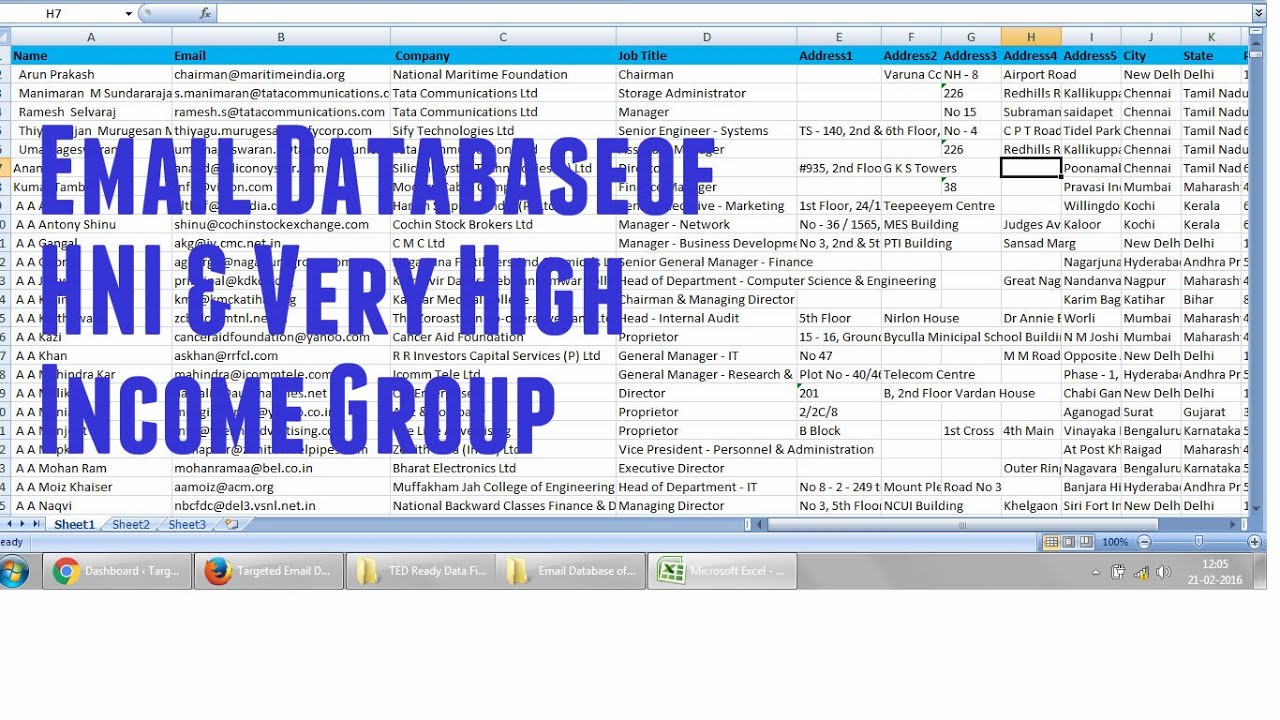 Indian Email Database of HNIs & High Income Group- Email id list of ...