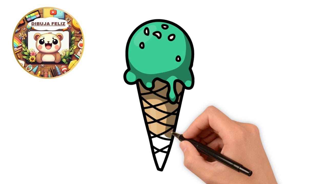 DIBUJA UN HELADO 🍧 FÁCIL Y RÁPIDO PARA NIÑOS 👦- how to draw a ice cream ...
