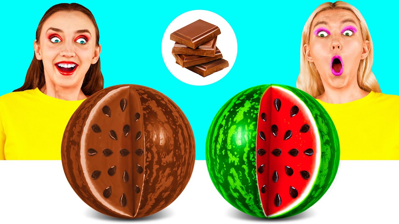 Desafío De Comida Real vs. De Comida Chocolate | Momentos Divertidos ...