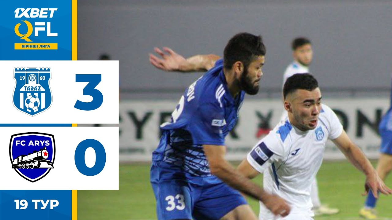 Тараз 3:0 Арыс | 1XBET QFL Бірінші Лига 2024 | 19 тур | Ойынға шолу, 08 ...